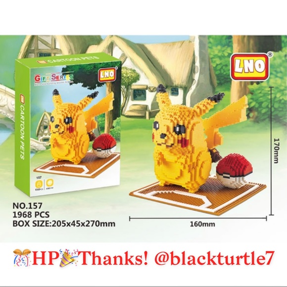 Pokemon | Toys | Hp Extra Large 968pcs Pokmon Pikachu Nano Blocks Set | Poshmark